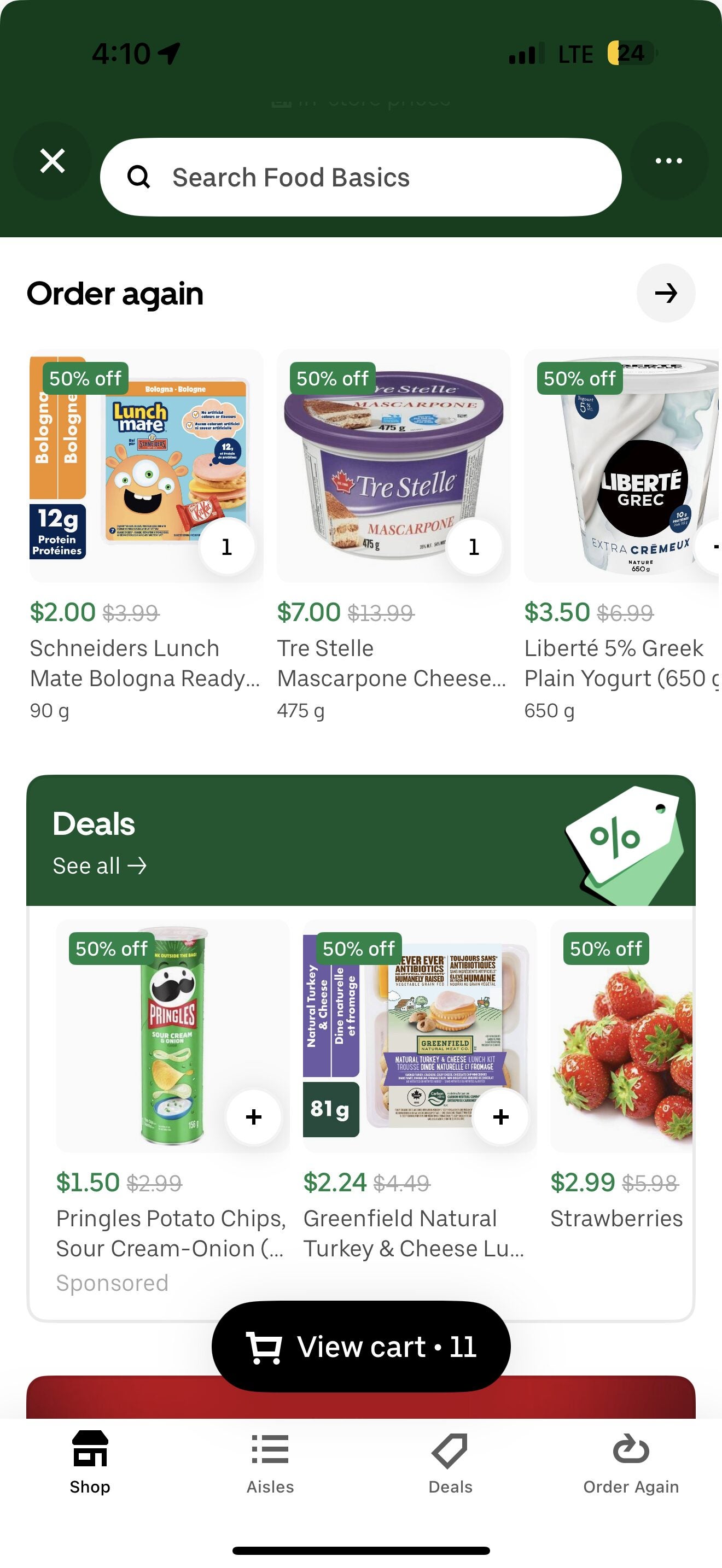 [Uber Eats] Tons of items at 50% at grocery stores through Uber Eats ...