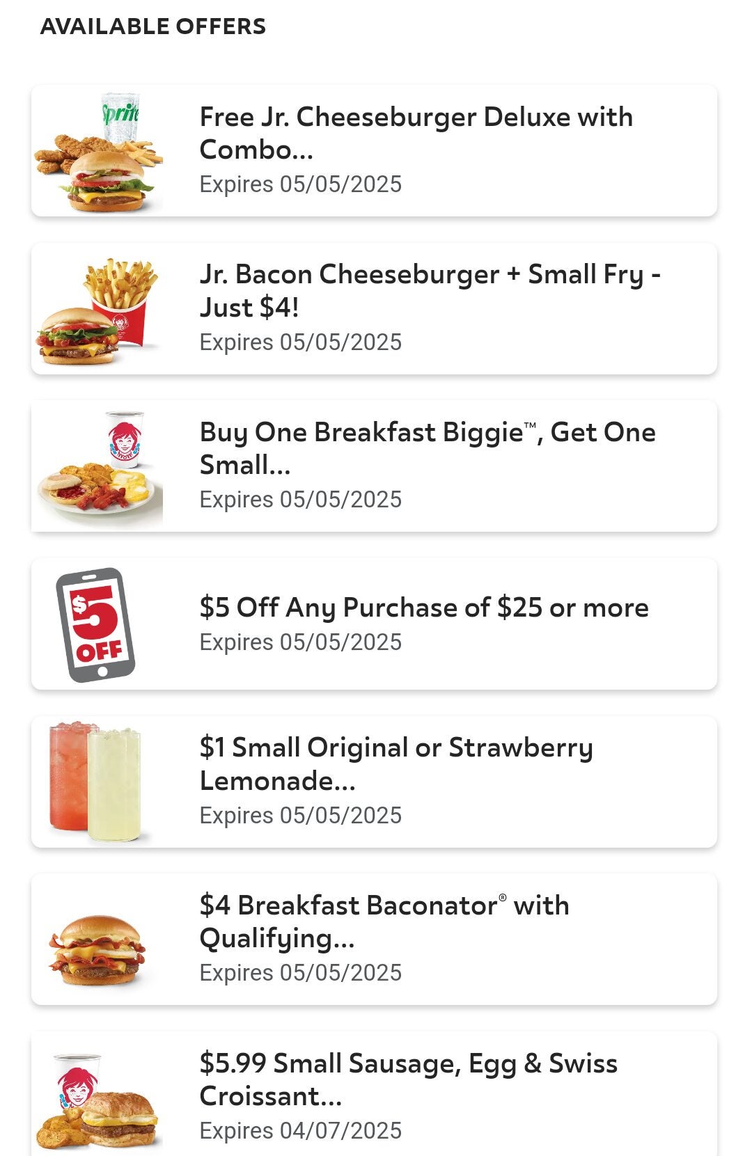 [Wendy's] New Coupons (ex: JBC + Sm Fries $4 // Lemonade $1) -- Exp May ...