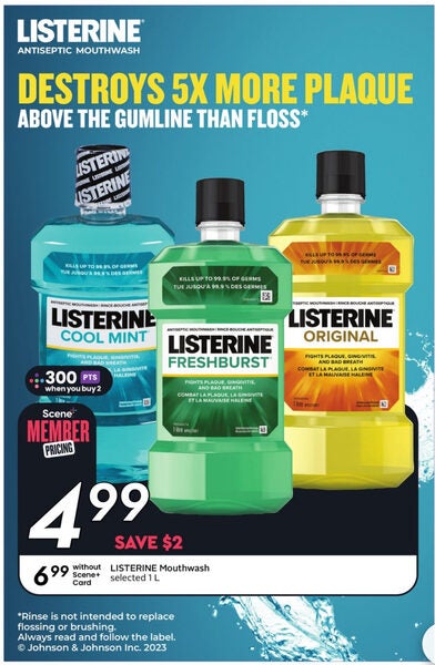 [Real Canadian Superstore] Listerine Mouthwash 1L, almost Free (with ...