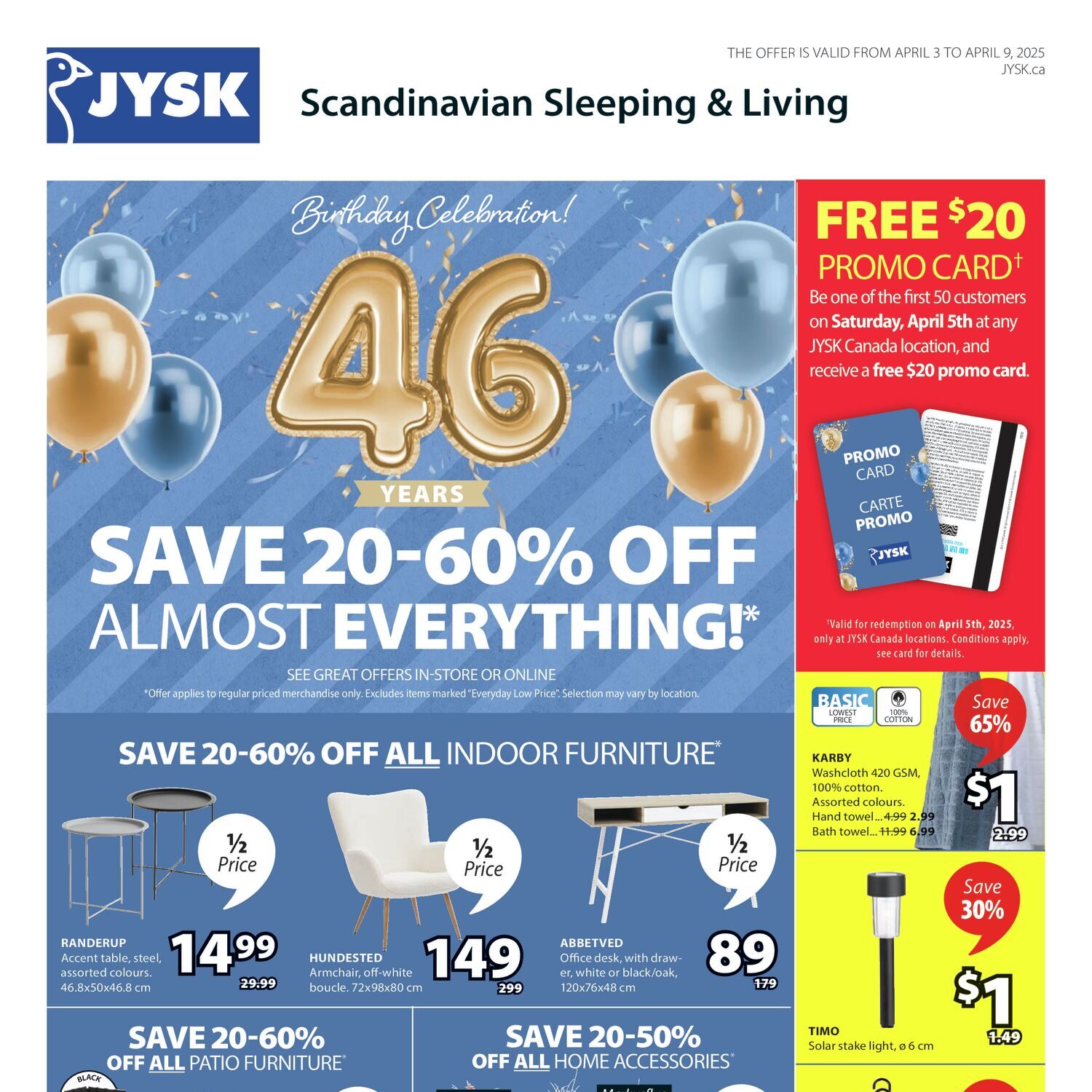 JYSK Weekly Flyer - Weekly Deals - Birthday Celebration - Apr 3 – 9 ...