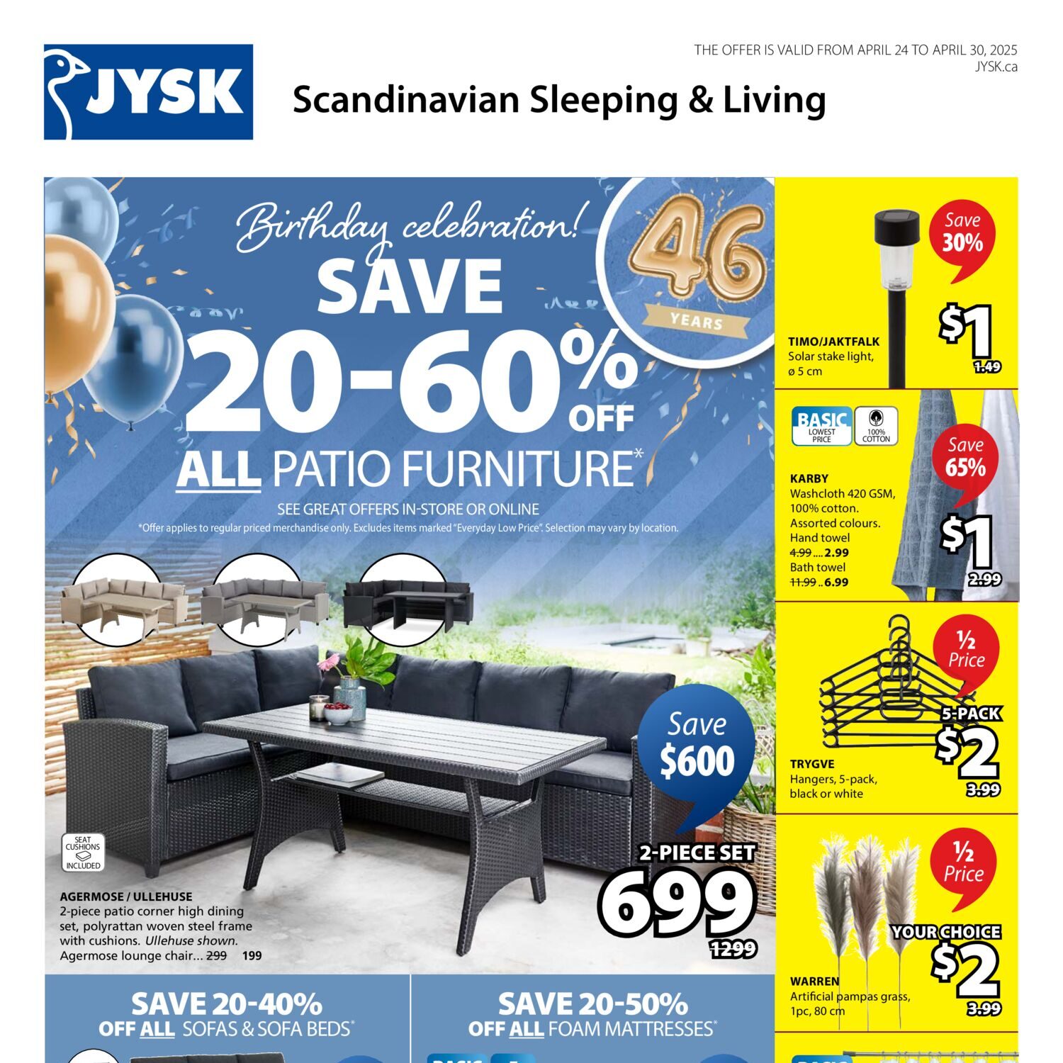 JYSK Weekly Flyer - Weekly Deals - Birthday Celebration - Apr 24 – 30 ...