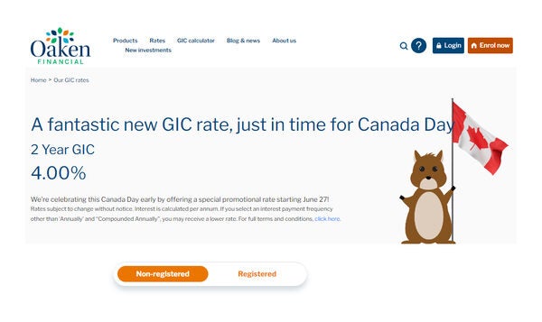 [Oaken Financial] Canada Day Promo 4% 2-Year GIC - RedFlagDeals.com Forums
