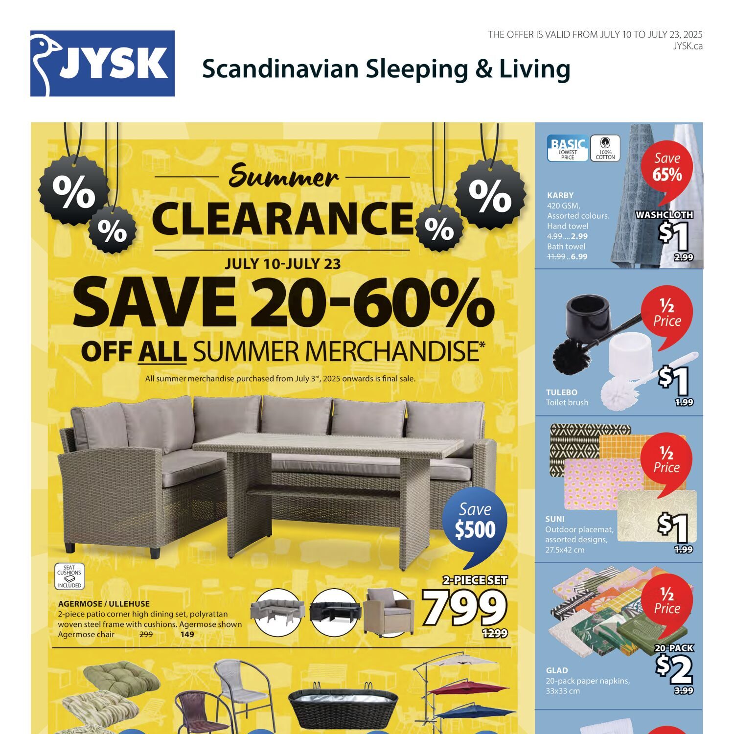 JYSK Weekly Flyer - Weekly Deals - Summer Clearance Event - Jul 10 – 23 ...