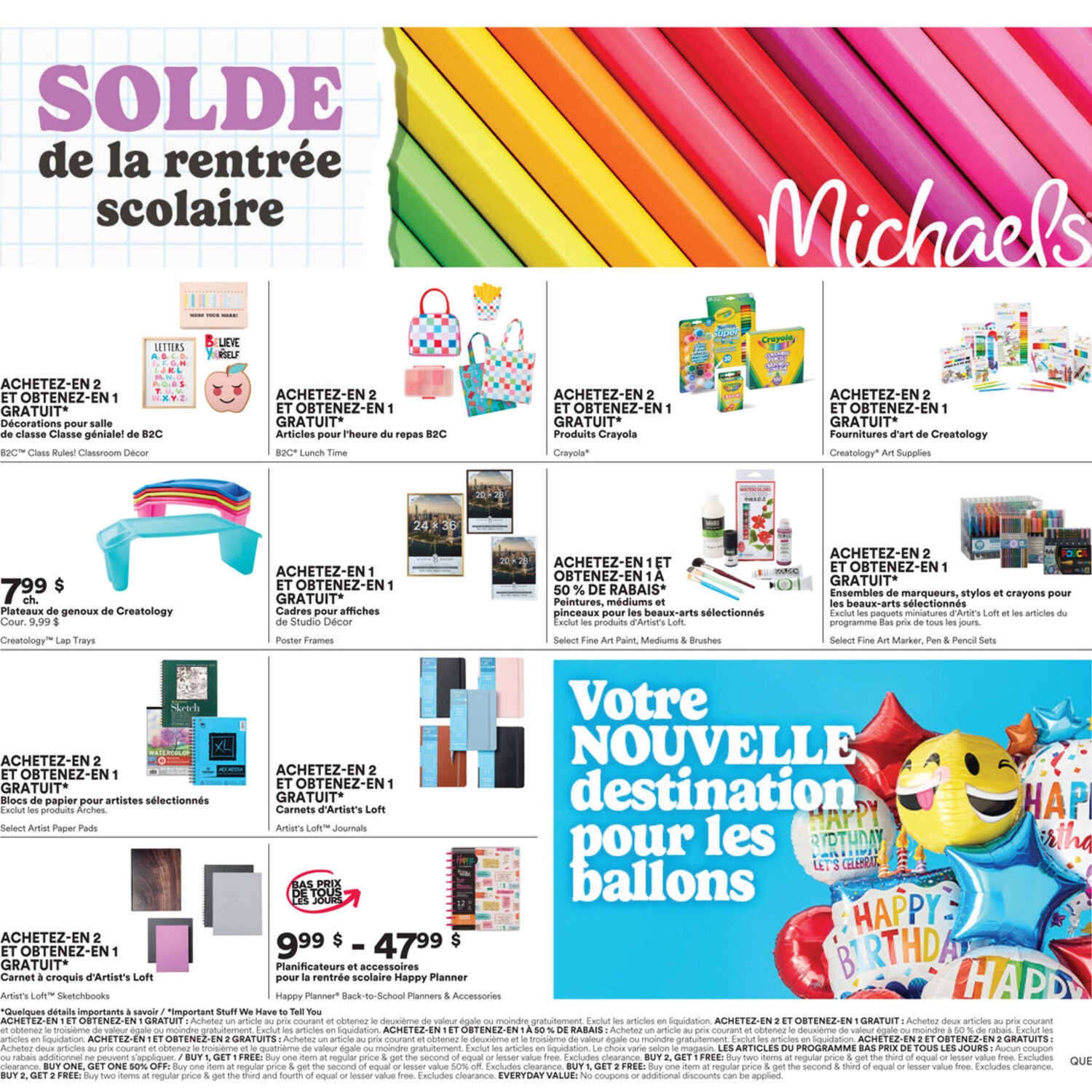 Michaels Weekly Flyer - Weekly Deals - Back To Class Sale (QC) - Jul 25 ...
