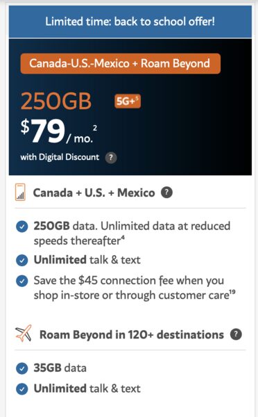 [Freedom Mobile] $69 Global Plan 200GB 5G+ Can/US/Mexico + 30GB in 120 ...