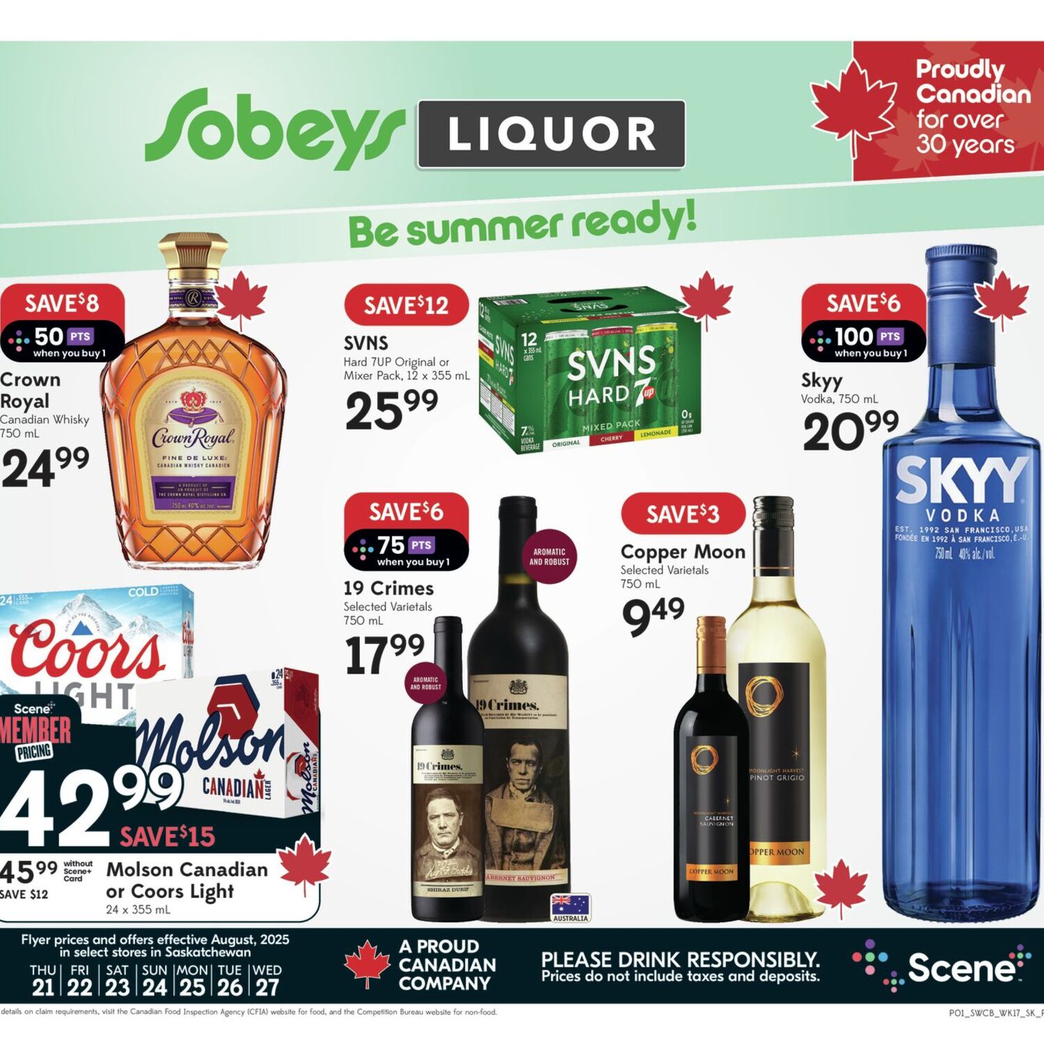 Sobeys Weekly Flyer - Liquor Specials - Be Summer Ready (SK) - Aug 21 ...