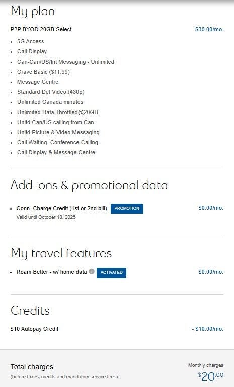 [Bell] Lucky Mobile to Bell Offer - 20gb $20 BYOP + Crave Basic + 1yr ...