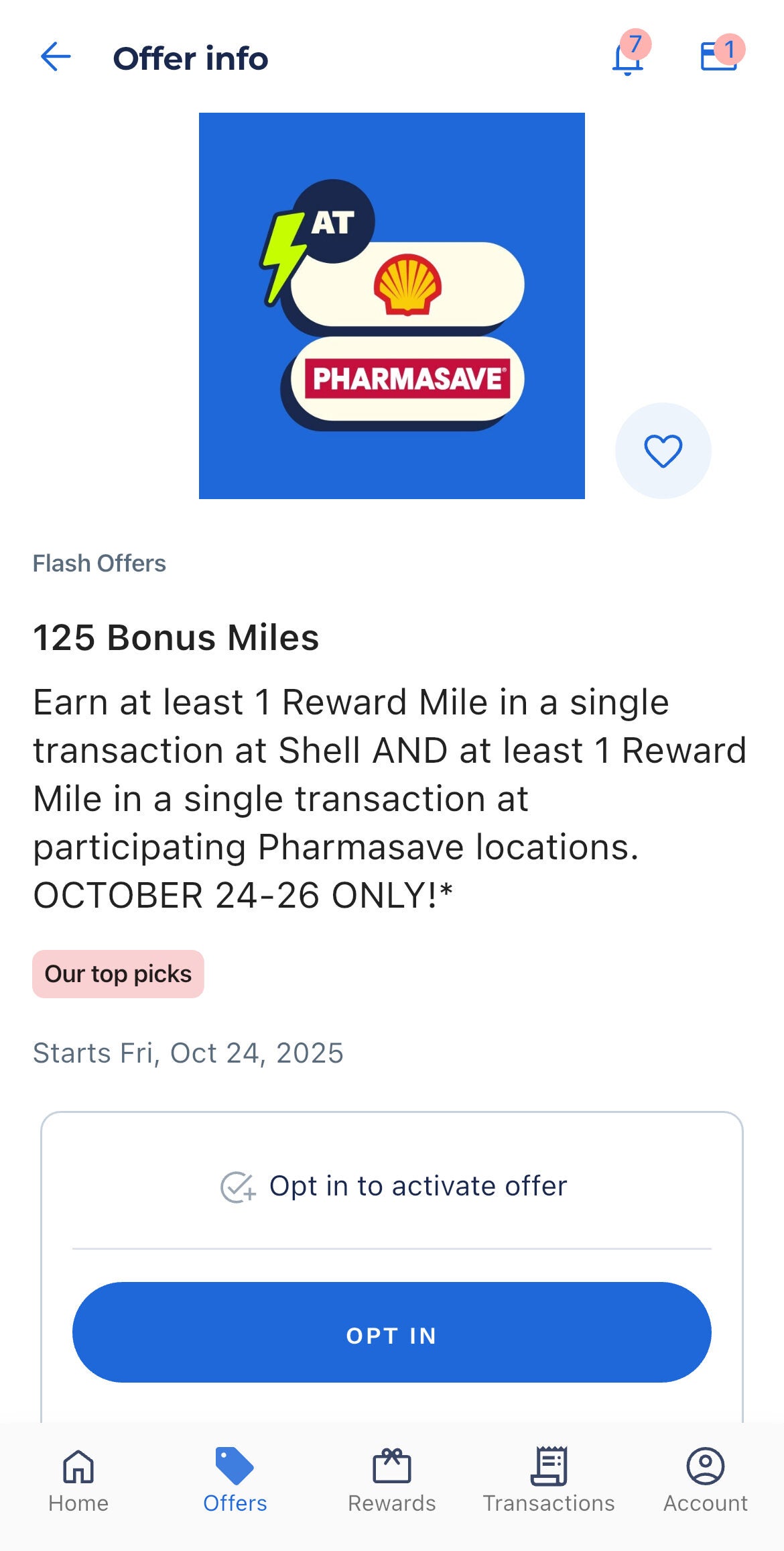 [Air Miles] 125 Bonus AM When You Earn 1 AM at Shell AND Pharmasave ...