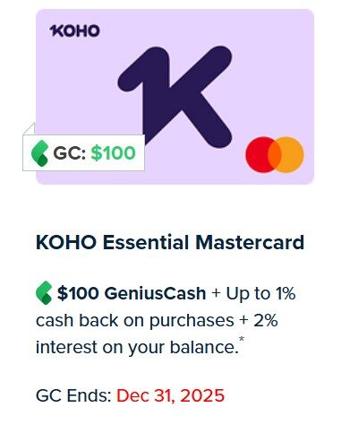 [KOHO Financial] [CCG] $100 Cashback on KOHO Prepaid Mastercard ...