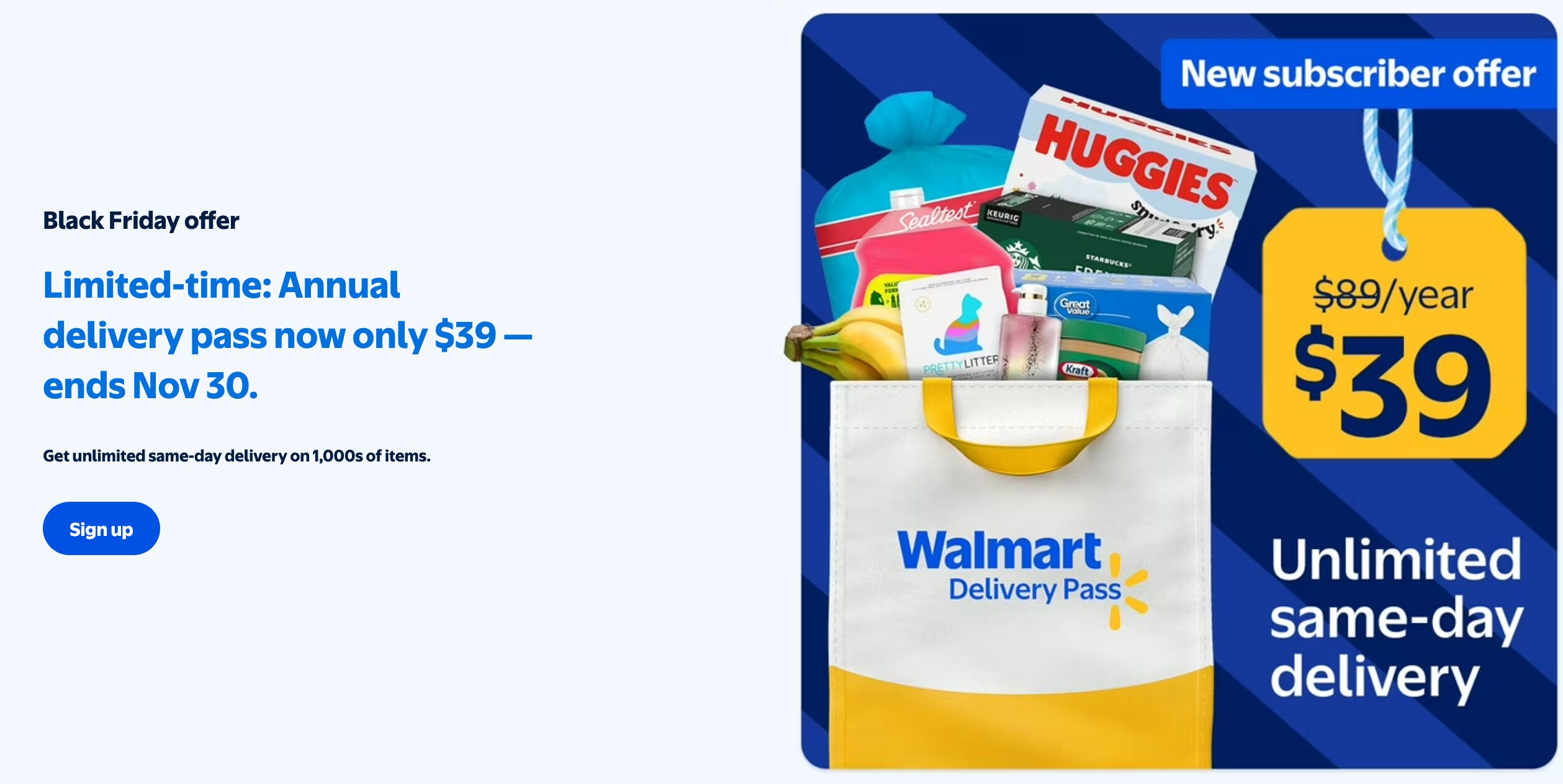 [Walmart] It's back - Walmart Annual Delivery Pass @ $39 (Reg $89) (new ...