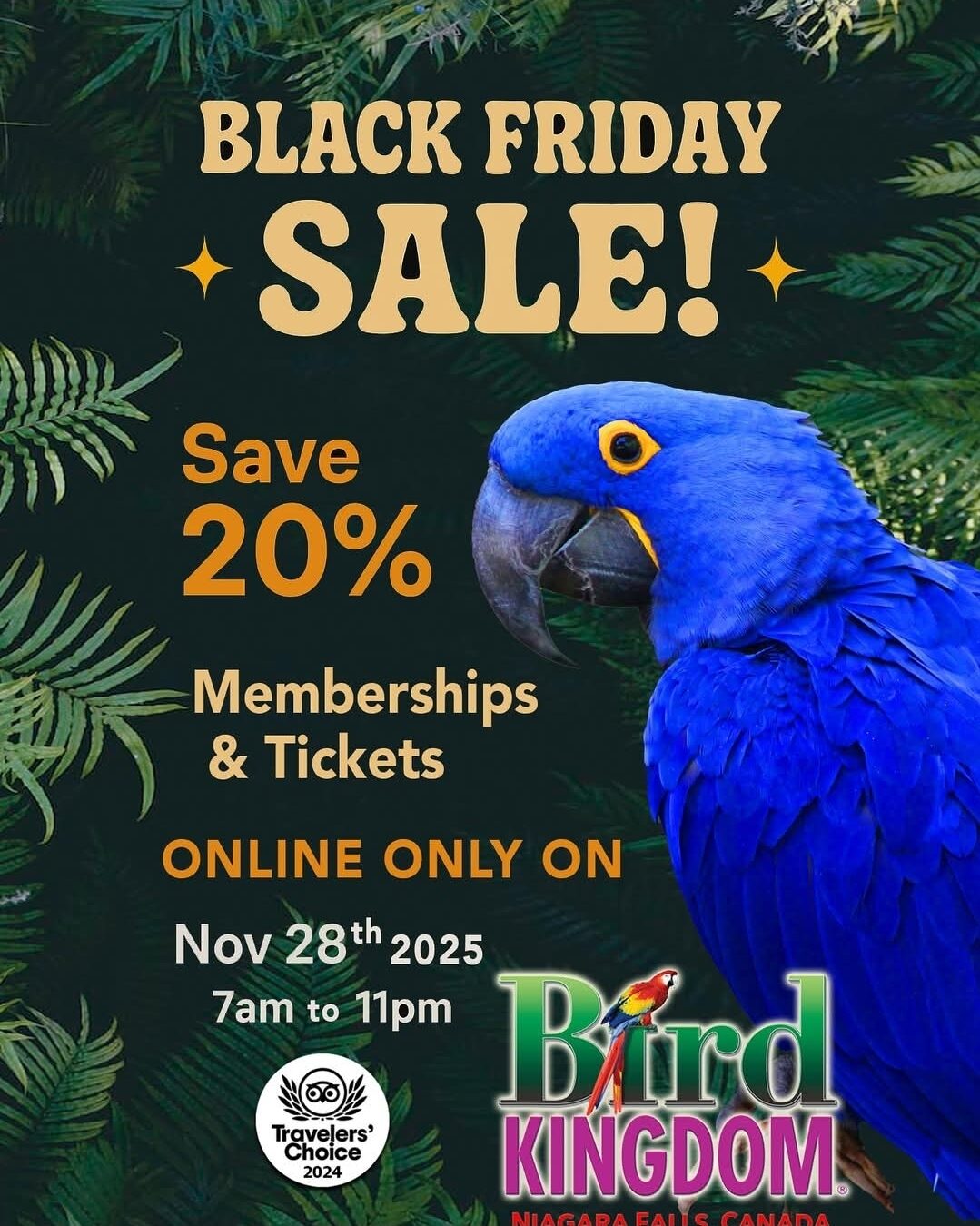 [Bird Kingdom] Niagara Falls. Nov 28. 20% off Bird Kingdom tickets and ...