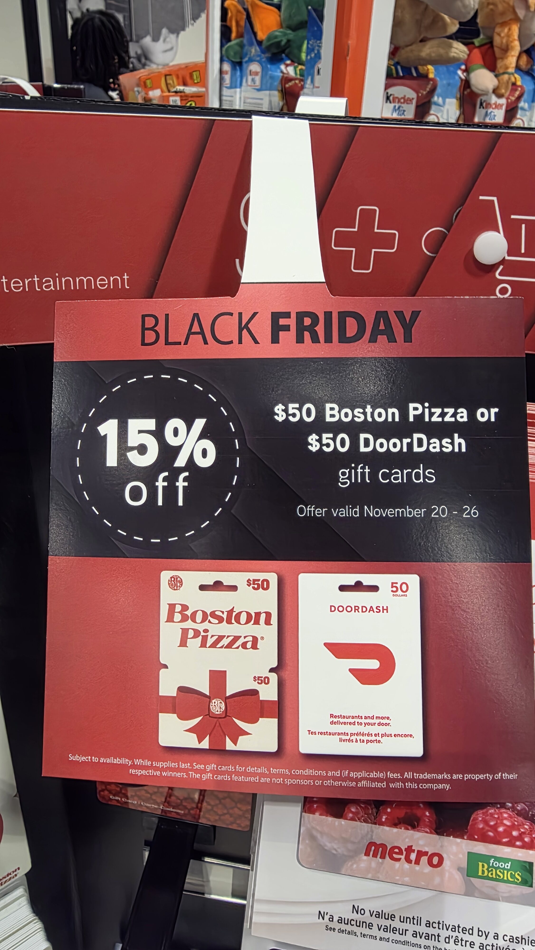 [Metro] [Black Friday] Metro / food basics: Gift cards - upto 20% of on ...