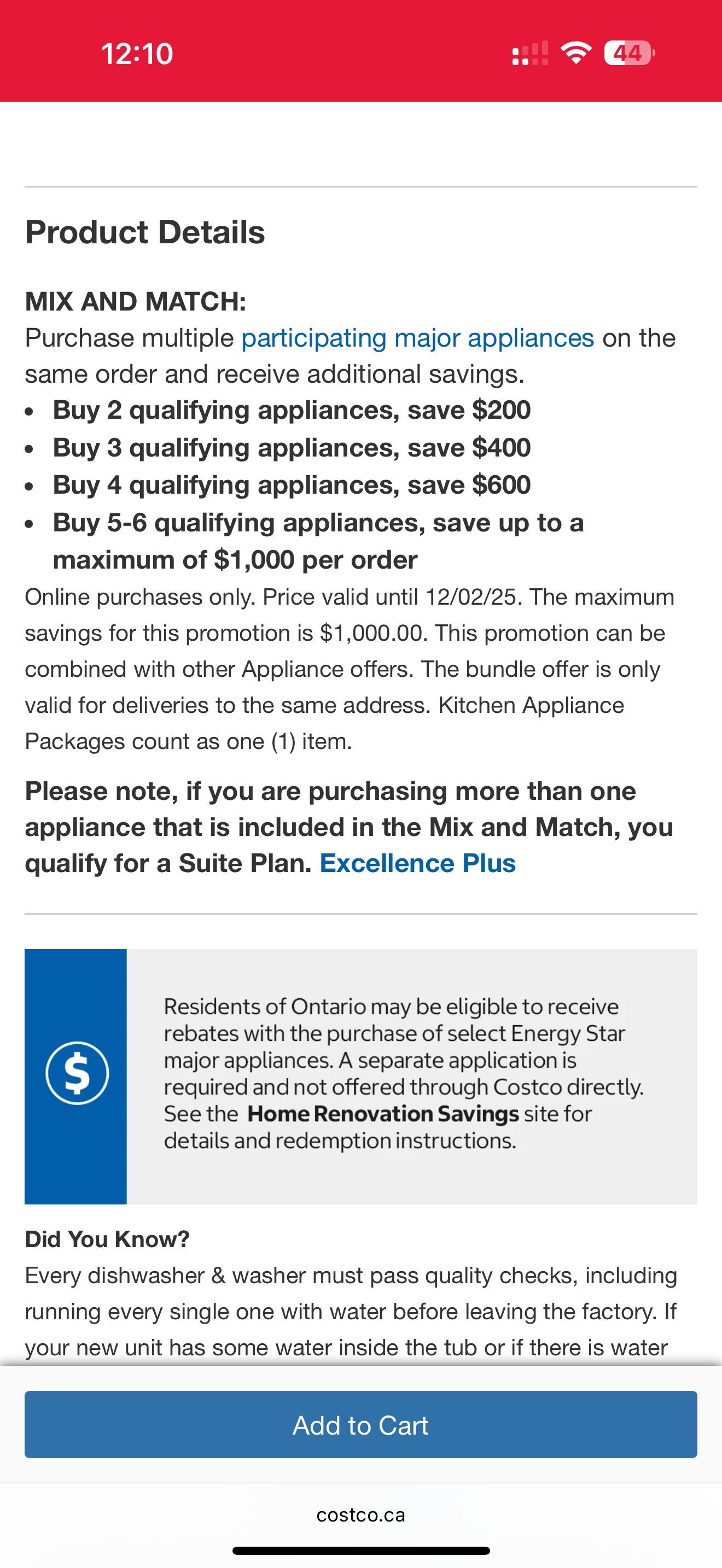 [Costco] Mix & Match on Appliance - Savings UPTO $1000 when you ...