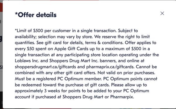 [PC Optimum] 5000 PCO points for every $50 spent on Apple Gift Cards ...