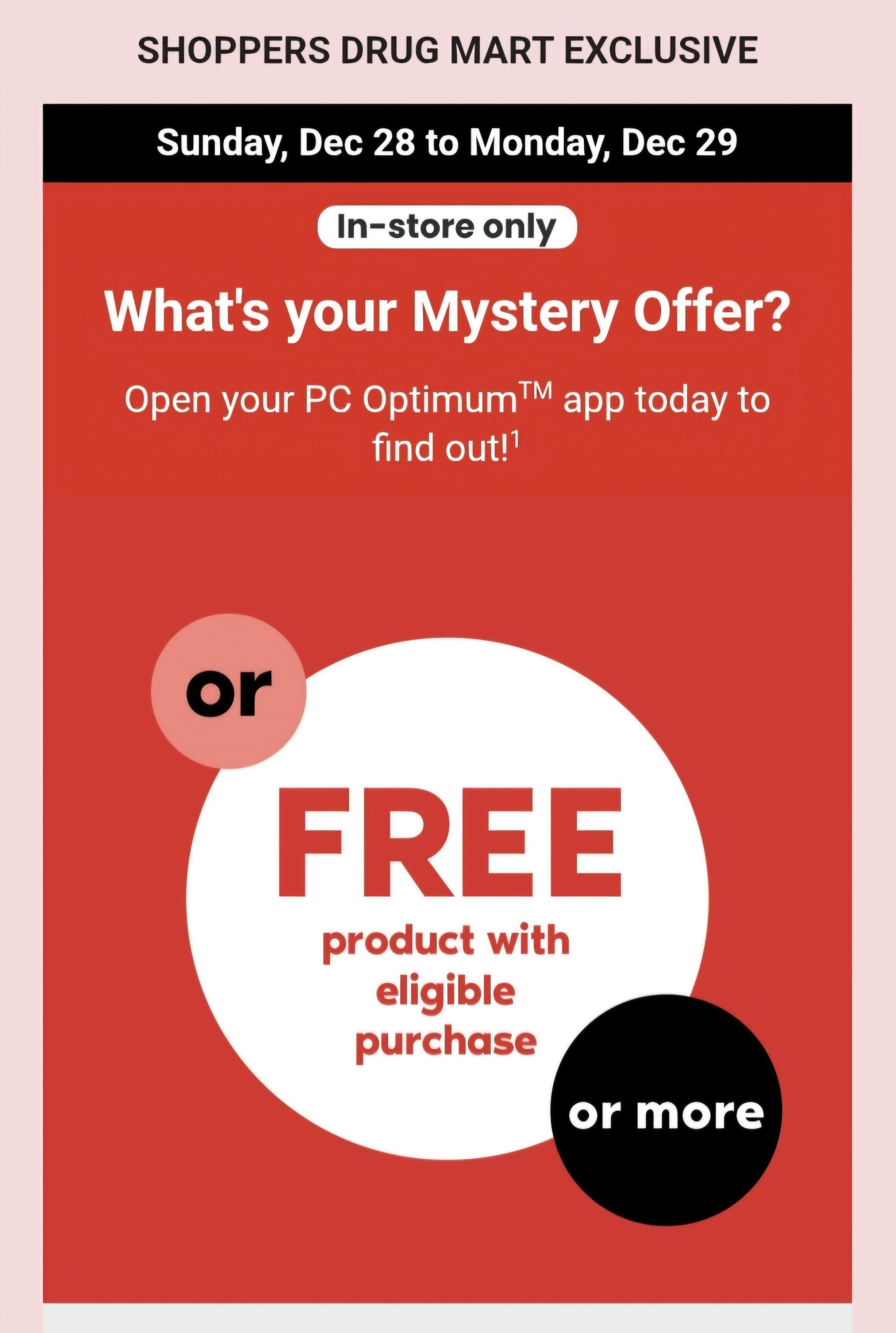 [Shoppers Drug Mart] PC Optimum App Offer - FREE WYB Mystery Offer Or ...