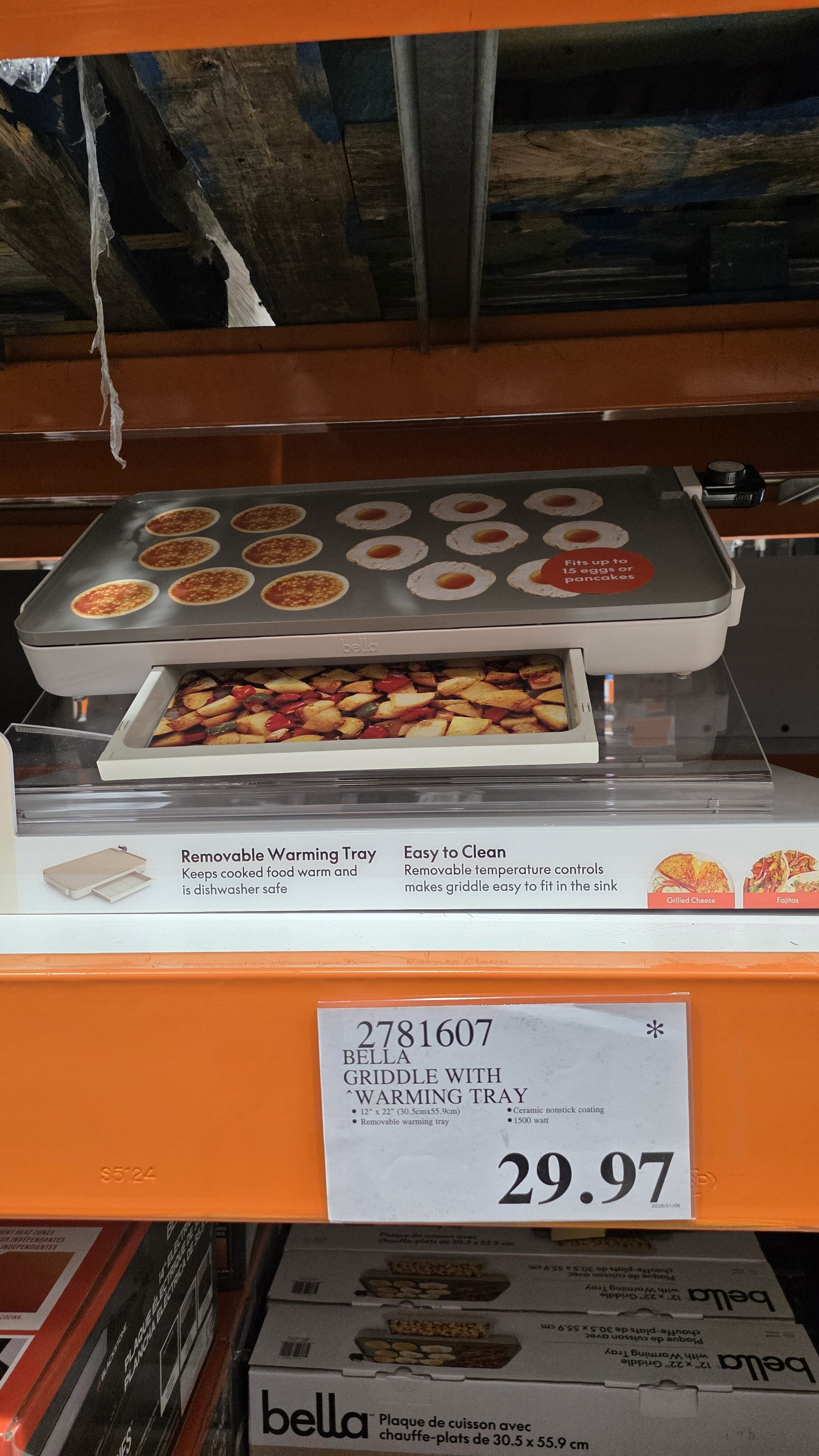 [Costco] Bella Griddle with warming tray XL (12 x 22) $29.97 ...