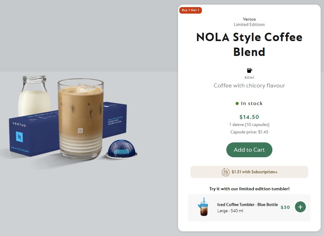 [Nespresso] Nespresso x Blue Bottle pods (Nola style coffee - 80ml ...
