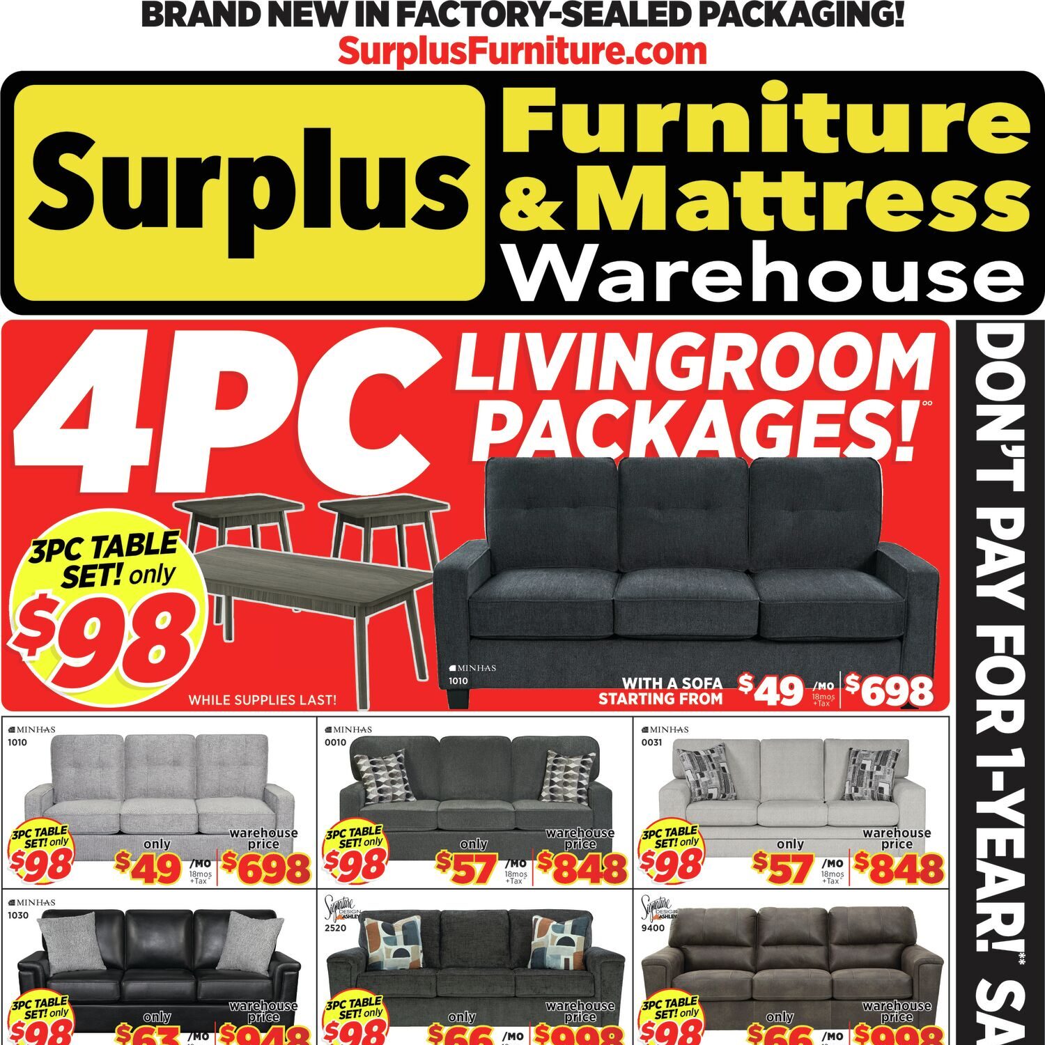 Surplus Furniture Weekly Flyer - Sydney Only - 4-Pc. & 5-Pc. Living ...