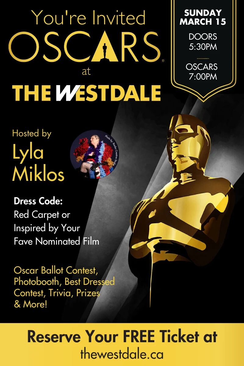 [The Westdale] Hamilton - March 15. The Oscars watch party @ The ...