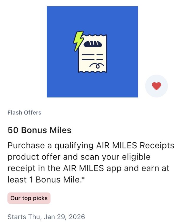 [Air Miles] Air Miles Receipts Flash Offer 50 Bonus Miles Jan 29-Feb 1 ...