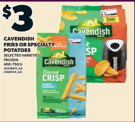 [Loblaws] Cavendish Fries 400-750g $1.00 (reg. $4.75) with printed ...