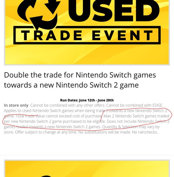 [EB Games] 2x Trade In Value for Nintendo Switch 1 games towards a new ...