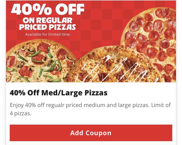 [Pizza Hut] 40% off Med/Lrg Pizzas - RedFlagDeals.com Forums