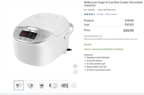 [Costco] Midea Low-Sugar 6-Cup Rice Cooker - RedFlagDeals.com Forums