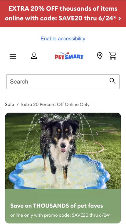 [PetSmart] Petsmart 20% off online orders + 10% cashback on Rakuten ...