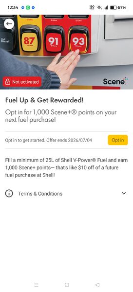 [Shell] [Premium Only] 1000 Scene+ Pts on 25L Fill V-Power at Shell ...