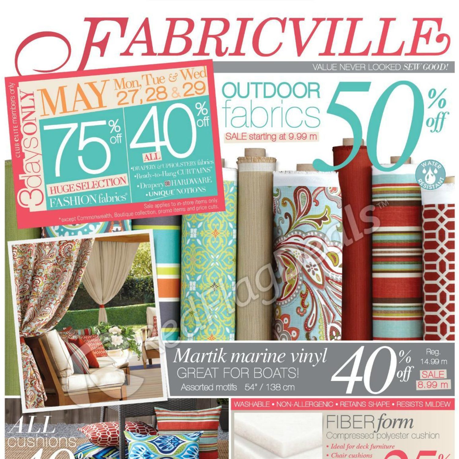 Fabricville Weekly Flyer - Outdoor Fabrics - May 27 – Jun 18 ...