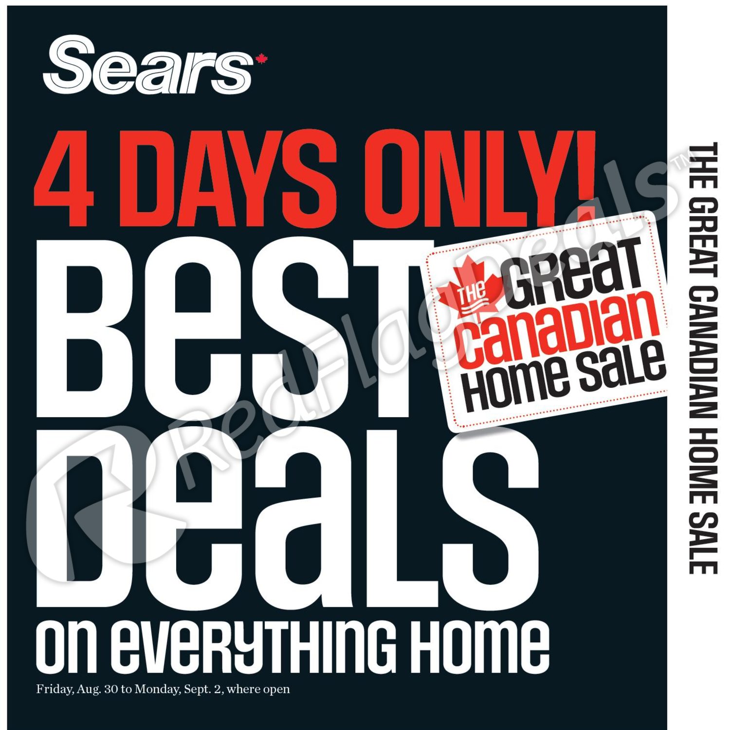Sears Weekly Flyer - 4 Days Only! The Great Canadian Home Sale - Aug 30 ...