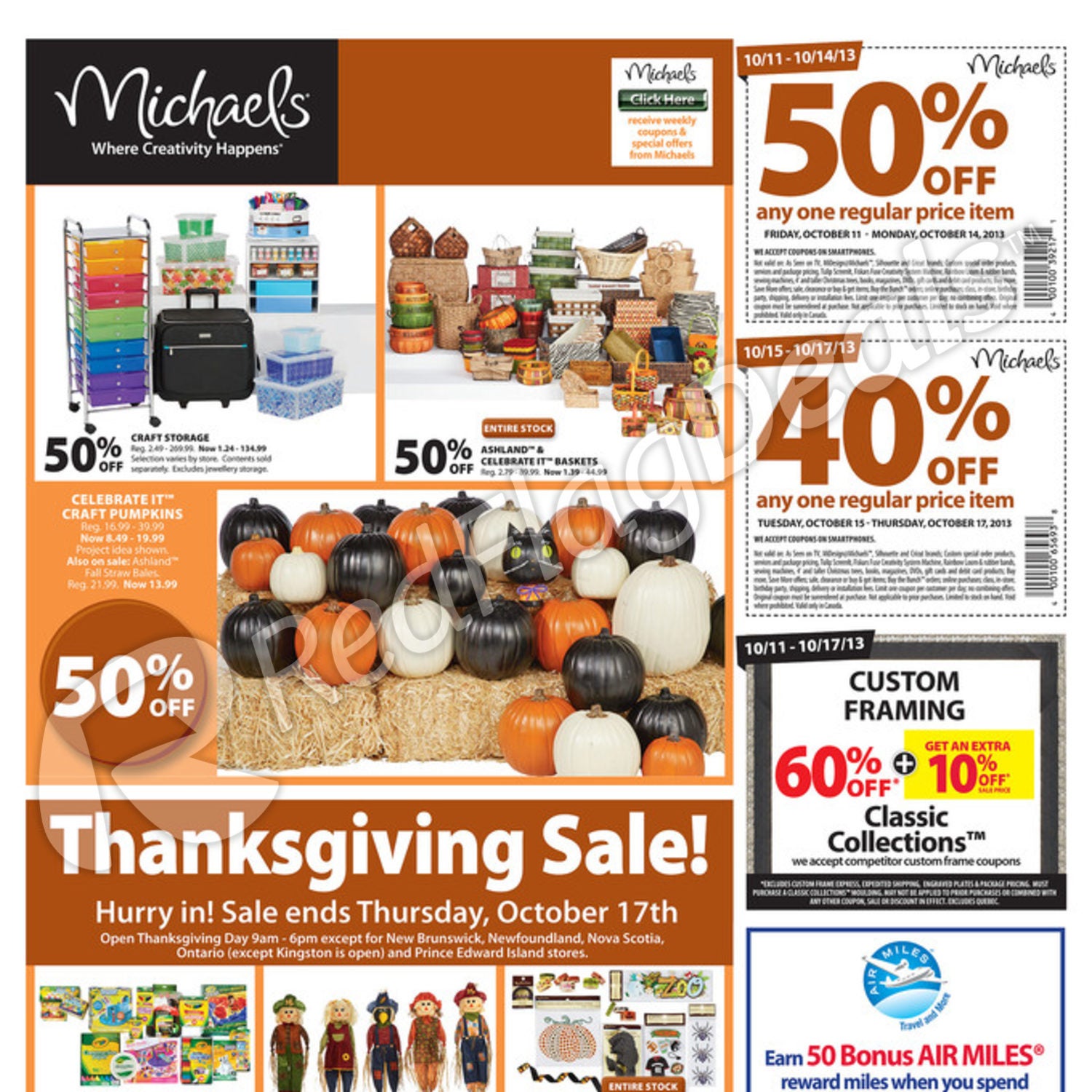 Michaels Weekly Flyer - Weekly Flyer - Thanksgiving Sale! - Oct 11 – 17 ...
