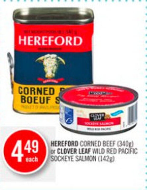Shoppers Drug Mart: Hrereford Corned Beef Or Clover Leaf Wild Red ...